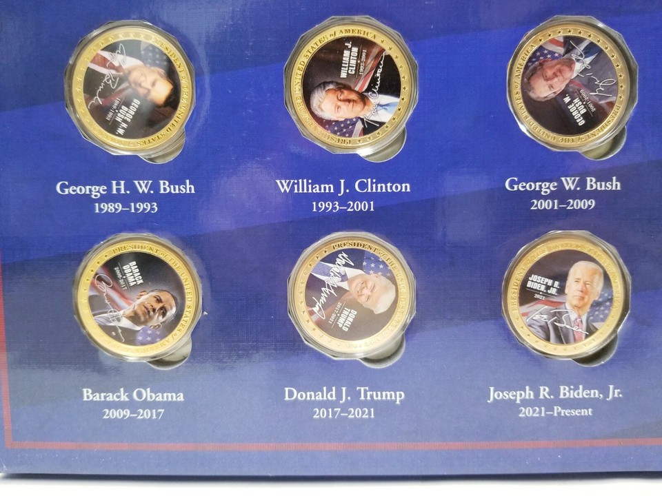 AMERICAN MINT The Complete U.S. Presidents in Color Coin Set 24k Gold ...