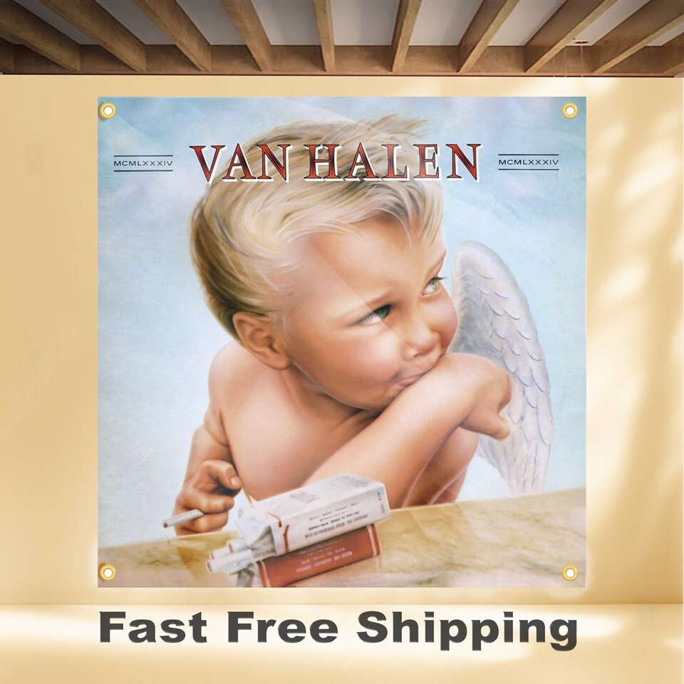 VAN HALEN 1984 4'X4' BANNER ALBUM COVER ART FABRIC POSTER FLAG TAPESTRY