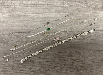 925 Marked Sterling Silver Jewelry Bracelets Lot w. Chain 23.23g | eBay