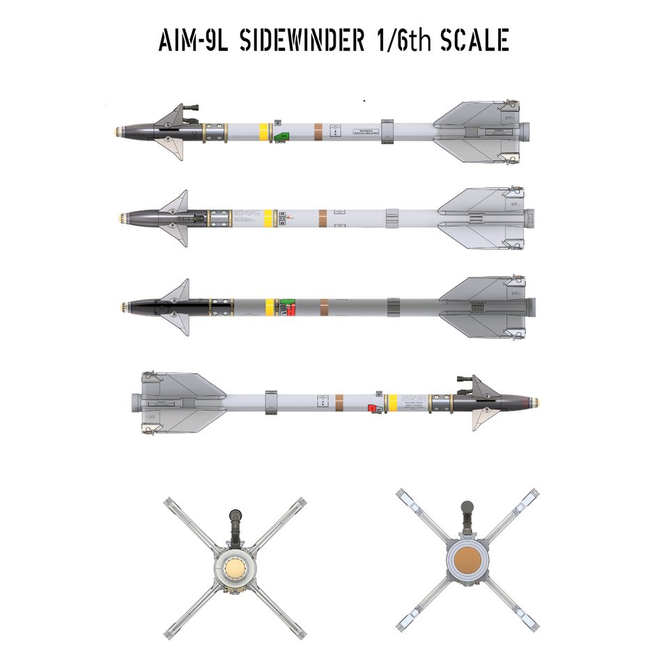 3d printed AIM-9L Sidewinder Missile Model – Scale Replica Display Prop ...