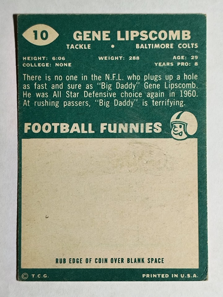 1960 Topps #10 Gene Lipscomb (EX) | eBay