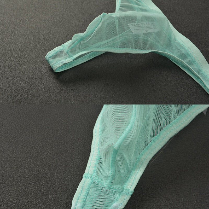 Mens Sexy Mesh See-through G-string Briefs Underwear T-back Sheer Thong ...