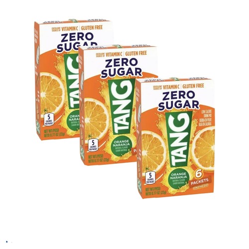 Tang Orange Singles Drink Mix Zero Sugar 3 Boxes (18 Packs) Best by ...