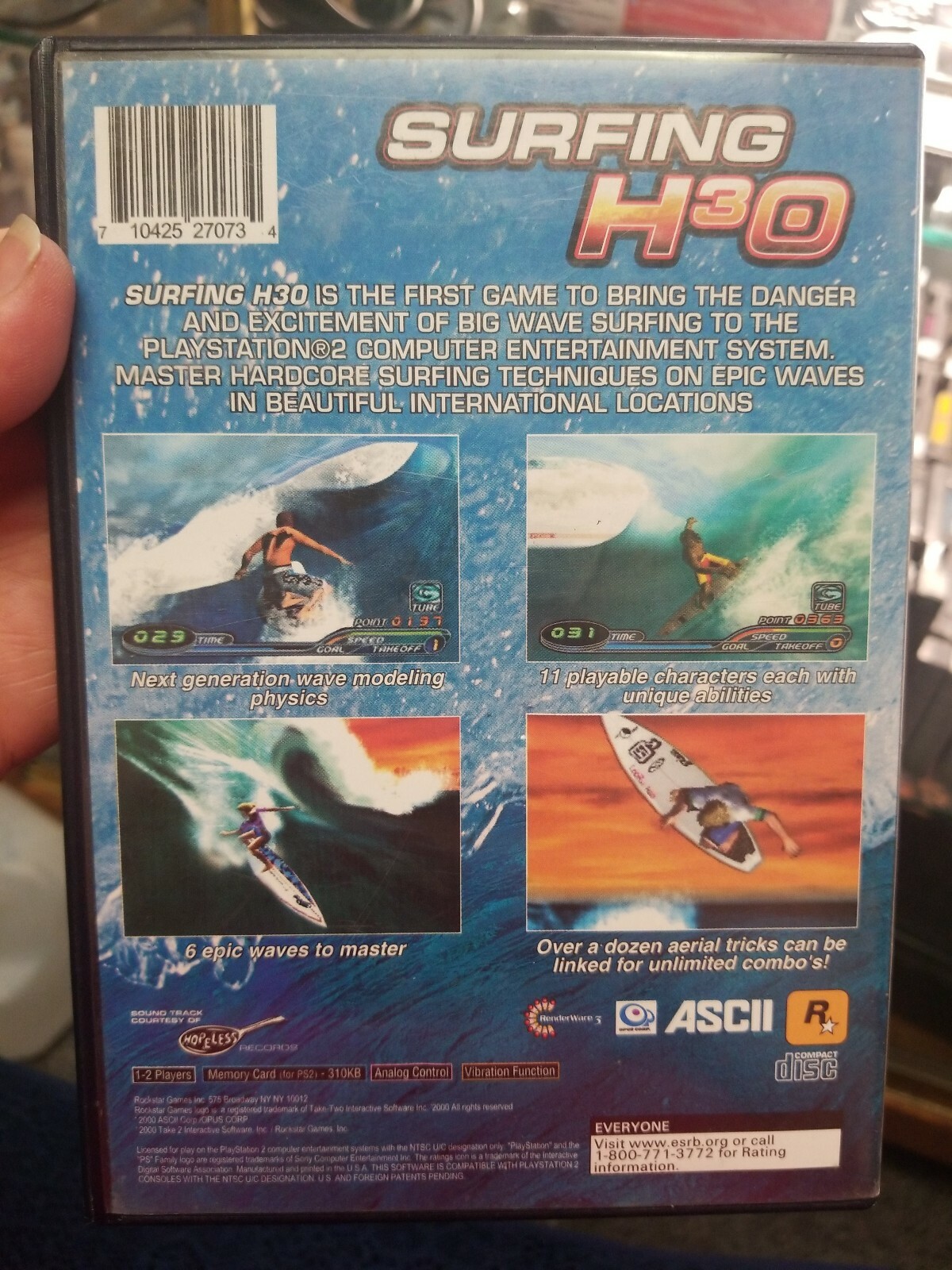 Surfing H3O (Sony PlayStation 2, 2000) complete- Rockstar games ...