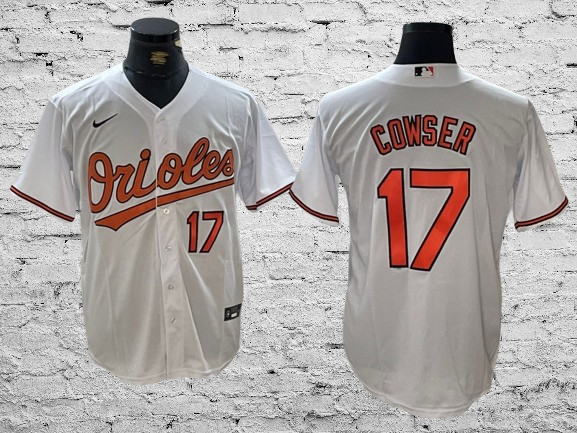 Colton Cowser Orioles Cool Base White Stitched Jersey ALL SIZE | eBay
