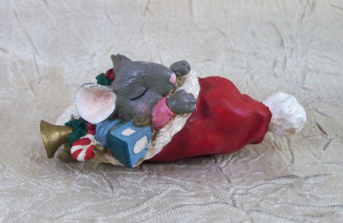 MouseKins Three Vintage Mini Resin Christmas Mouse Figurines & Ornament ...