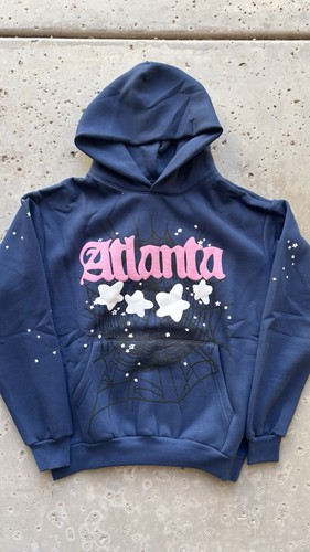 Sp5der Atlanta Navy Blue Hoodie, Size Medium | eBay
