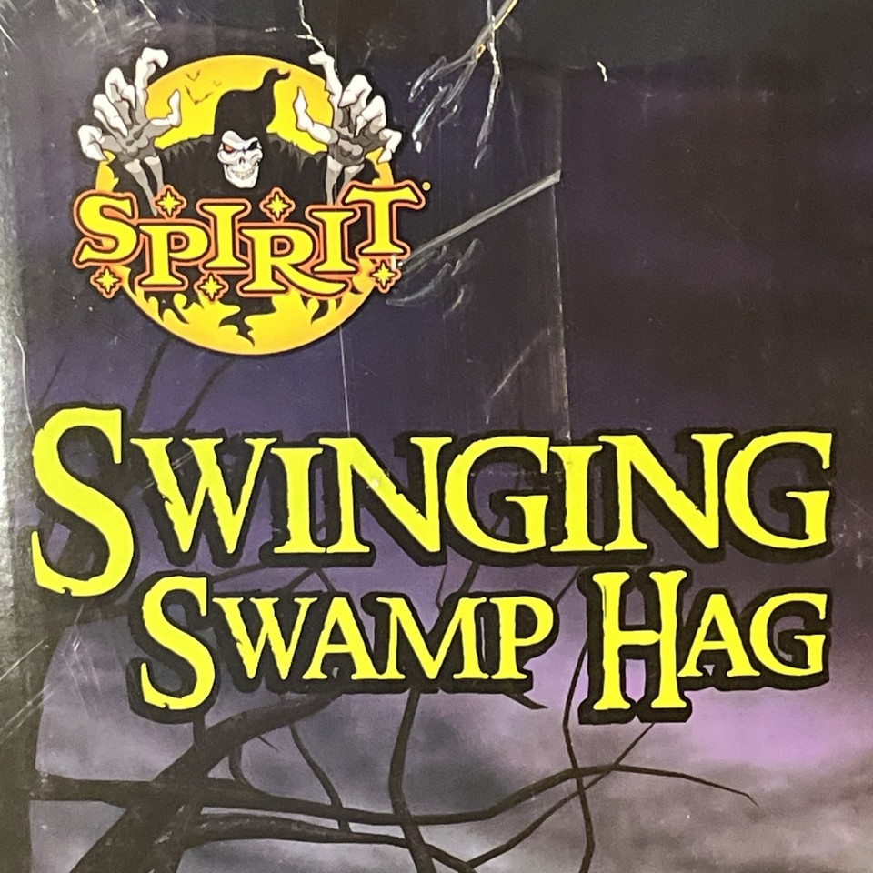 Spirit Halloween Swinging Swamp Hag Witch Large Animated Prop With Box ...