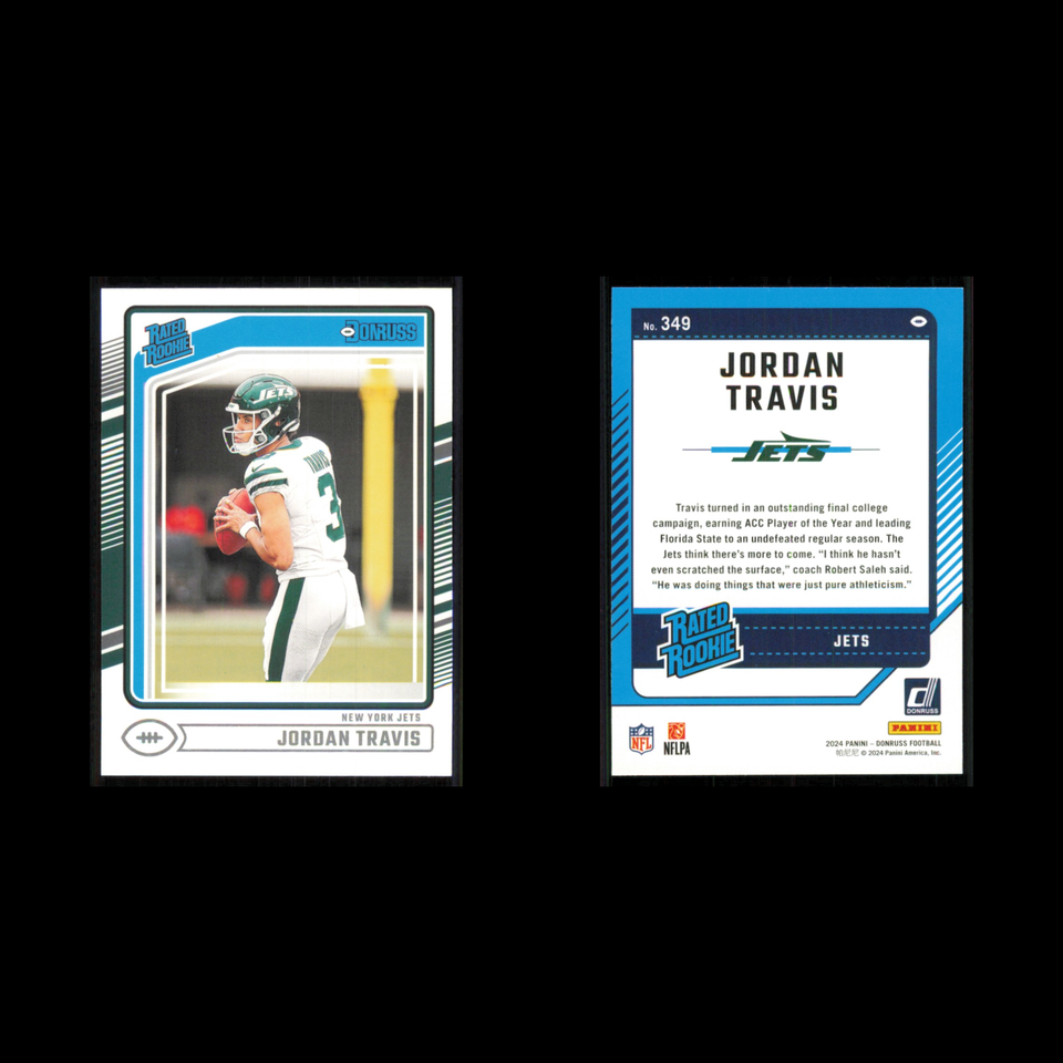 Jordan Travis Rookie #349 2024 Donruss New York Jets Football Card NFL ...