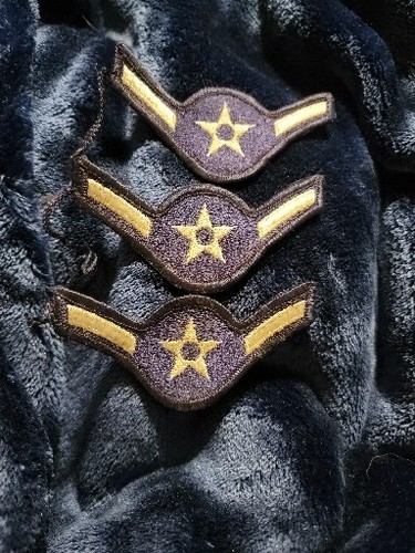 MILITARY PATCH US AIR FORCE RANK SET OF 3 AIRMAN OLDER SEW ON APPROX 3 ...