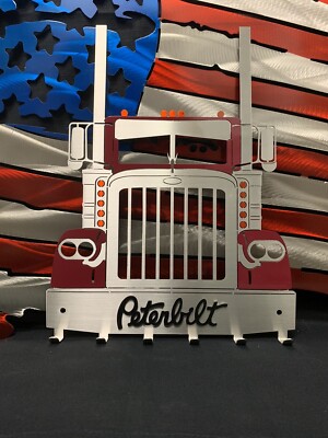 Peterbilt Key Chain Fob holder metal Truck art - Magenta | eBay
