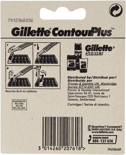 Gillette Contour Plus Razor Blades 10 Pieces for sale online | eBay