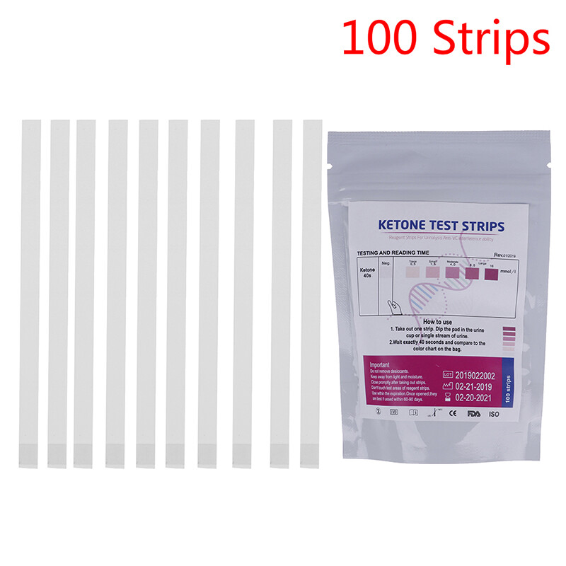 100pcs/set Ketone Strips Meter UrineTest Dipstick Home Ketosis Test -DB ...