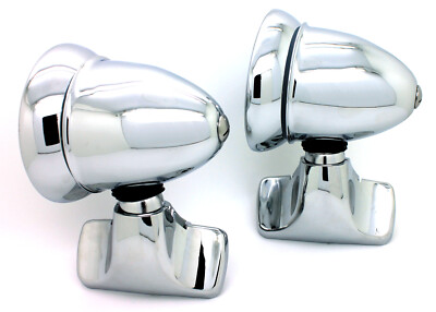 NEW Talbot Classic Style Chrome Bullet Door Mount Side View Mirrors ...