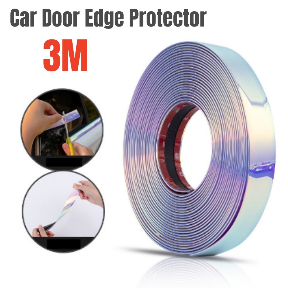 1PC 3M 10mm PVC Chrome Car SUV Door Side Protector Trim Molding ...