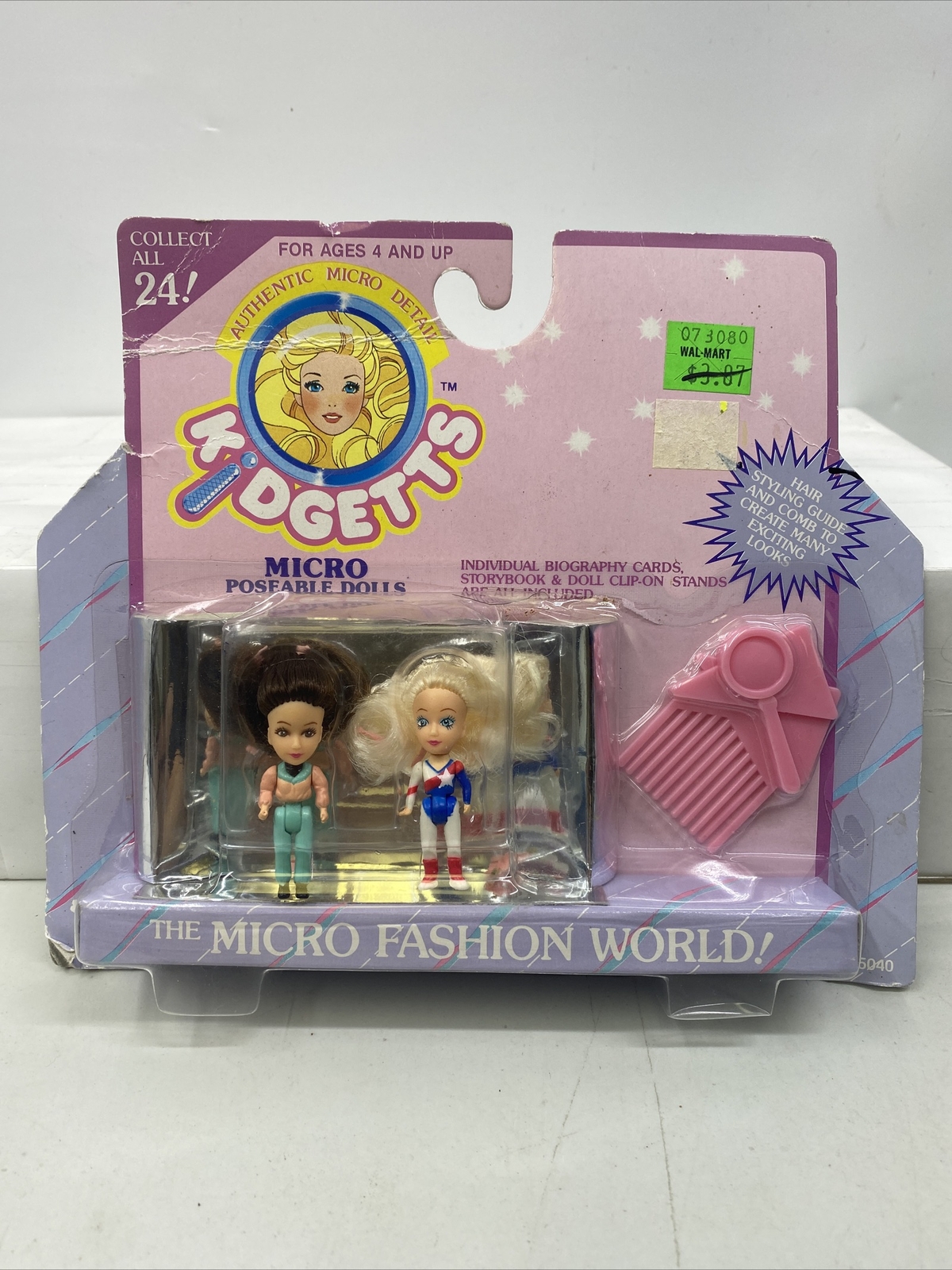 Kidgetts Set of 4 Micro Dolls Vintage Pocket Size Meritus 1989 Toy Comb ...