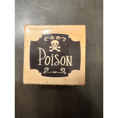 CraftSmart "Poison" Wooden Rubber Stamp Halloween | eBay