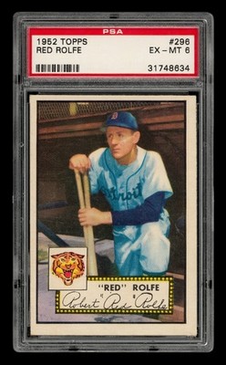 1952 Topps Set-Break #296 Red Rolfe PSA 6 EX-MT | eBay