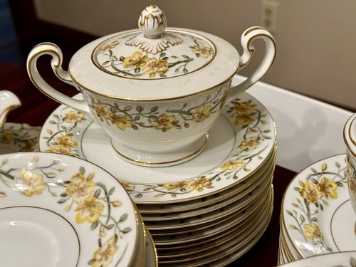 87 Piece Noritake Laveta China Set Japan Floral Yellow | eBay