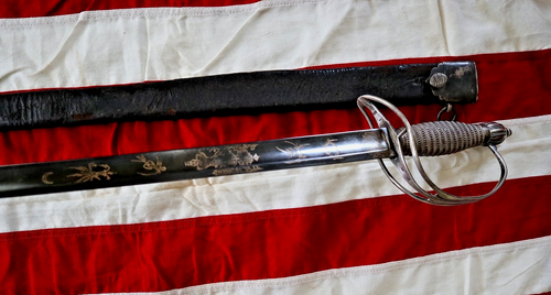 REVOLUTIONARY WAR SILVER HILT SWORD ID TO JOHN F GRAHAM MARKED W KINMAN ...
