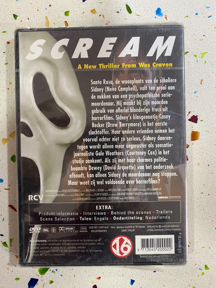 Scream DVD New David Arquette Neve Campbell Courtney Cox - English ...