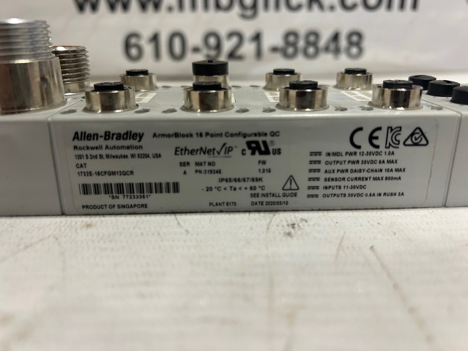 Allen Bradley 1732E-16CFGM12QCR/A ArmorBlock I/O with 7000-41121 M12 T ...