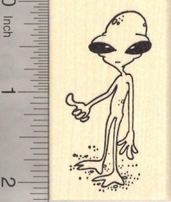 Thumbs Up Alien Rubber Stamp, Hitchhiker Extra Terrestrial G20805 WM | eBay