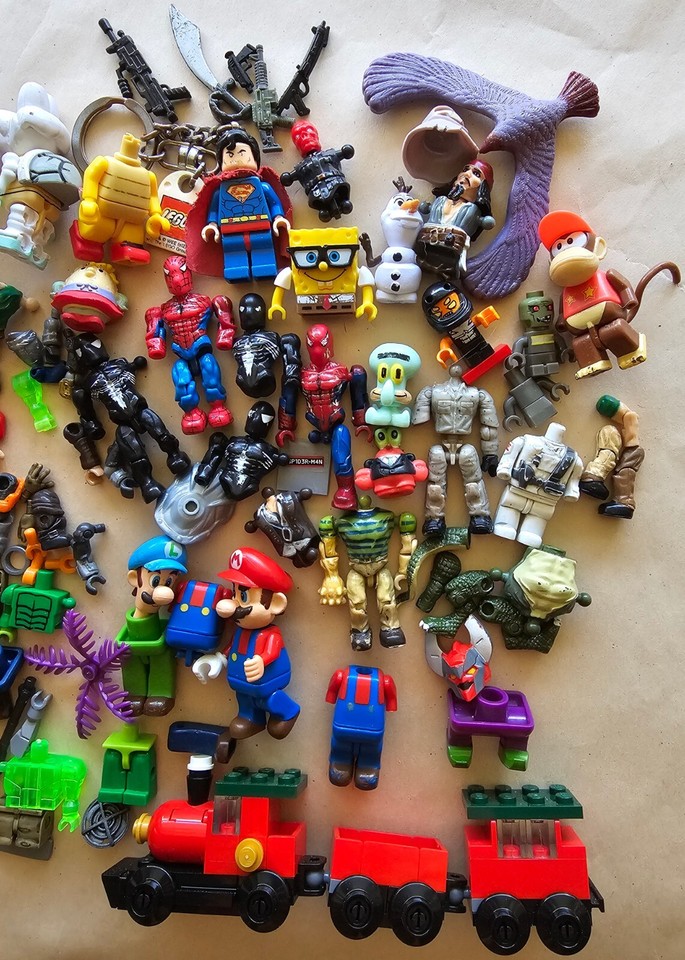 Lego, Mega Bloks, Knex, Lot (Train, Mario, Marvel Spiderman) Parts ...