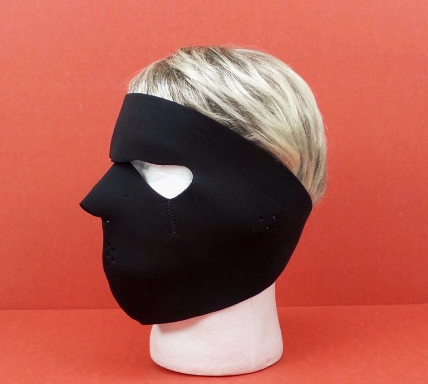 Neoprene Full Face Mask Black Skulskinz Biker ATV Paintball Ski Sports ...