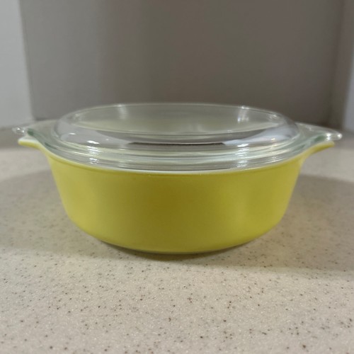 PYREX 471 " YELLOW " 1 PT. CASSEROLE W/ CLEAR GLASS COVER | eBay