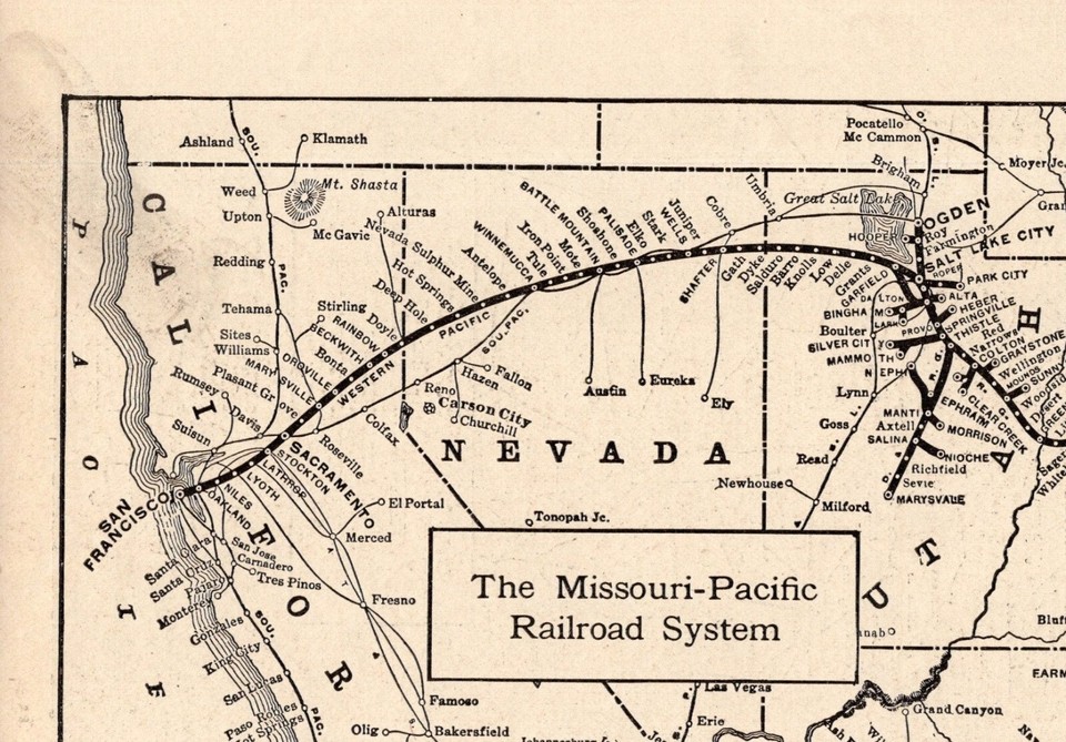 1919 Antique MISSOURI PACIFIC RAILROAD Map Vintage RAILWAY Map 1548 | eBay