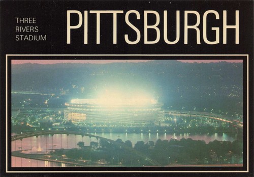 Postcard PA Pittsburgh Three Rivers Stadium at Night Demolished 2001 ...