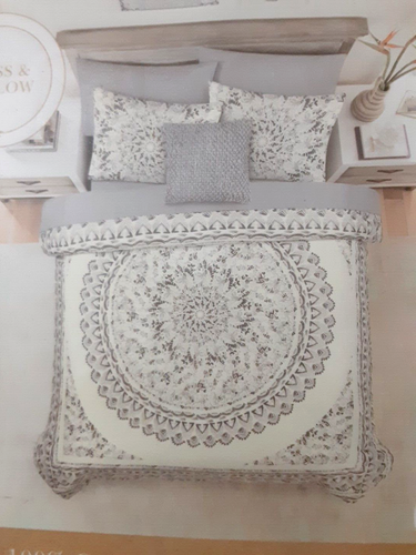 Moss & Willow Gray White 100% Cotton 3 Pc Queen Duvet Cover + 2 pillow ...