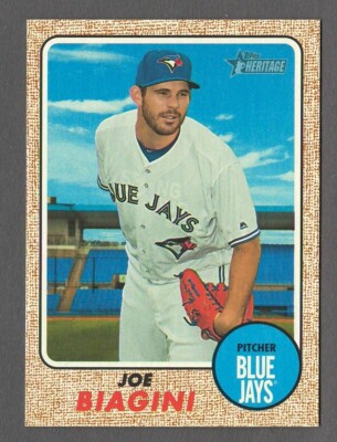 JOE BIAGINI 2017 Topps Heritage Dark GRAY BACK Parallel #585 Blue Jays ...