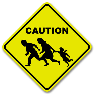 Illegal Alien Crossing Yellow Aluminum Sign | eBay