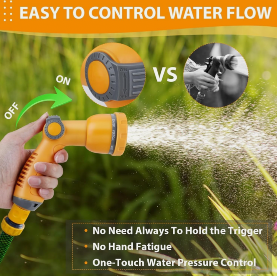 Garden Hose Spray Gun Hose Pipe Spray Gun Nozzle Car Wash 10 Adjustable ...