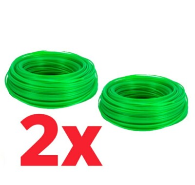 2 x 2.0MM X 15M STRONG STRIMMER LINE ELECTRIC CORD WIRE GARDEN GRASS ...