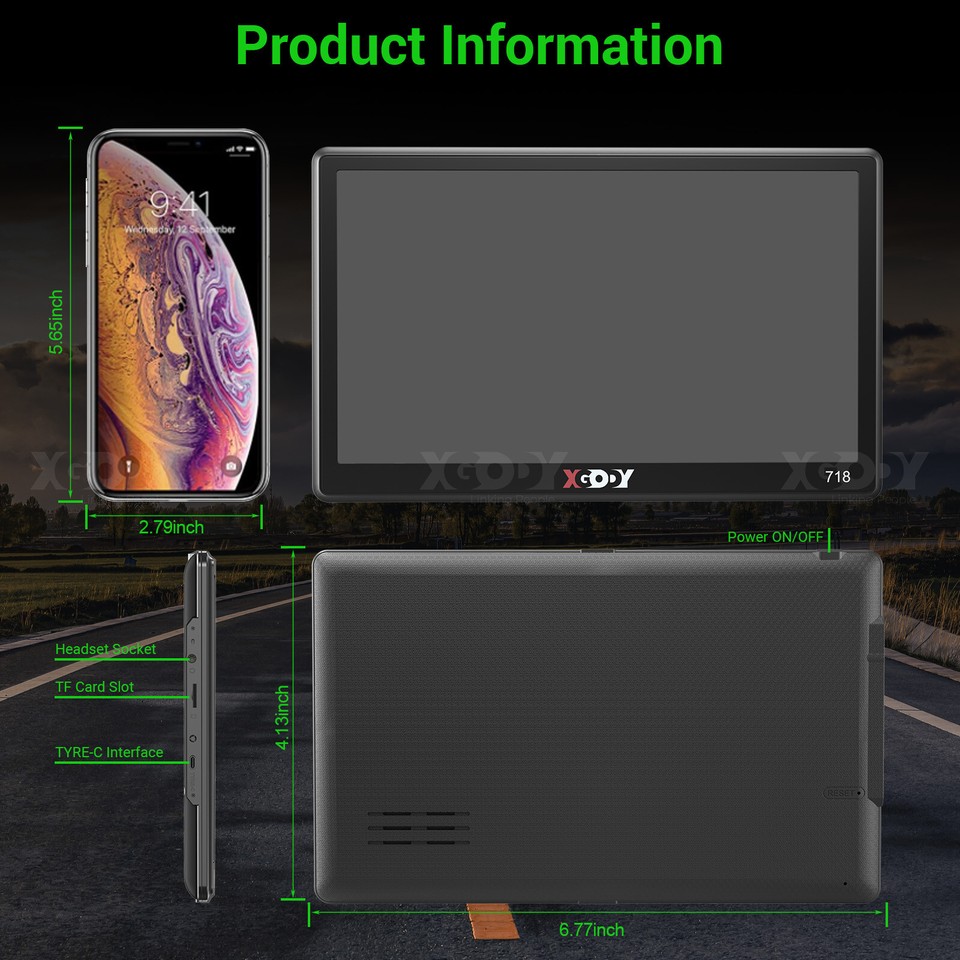 XGODY 7" Inch Car & Truck GPS Navigation Navigator Sat Navi 8GB Canada ...