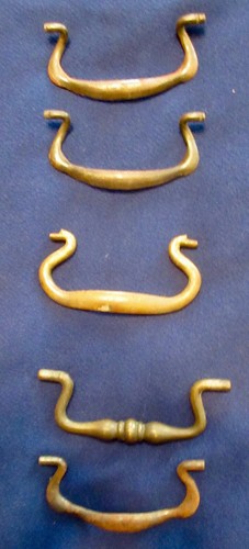 5~ 3 Iron 2 Brass Drawer Pull Handles some matching 4" 3.25" 3.5" to ...