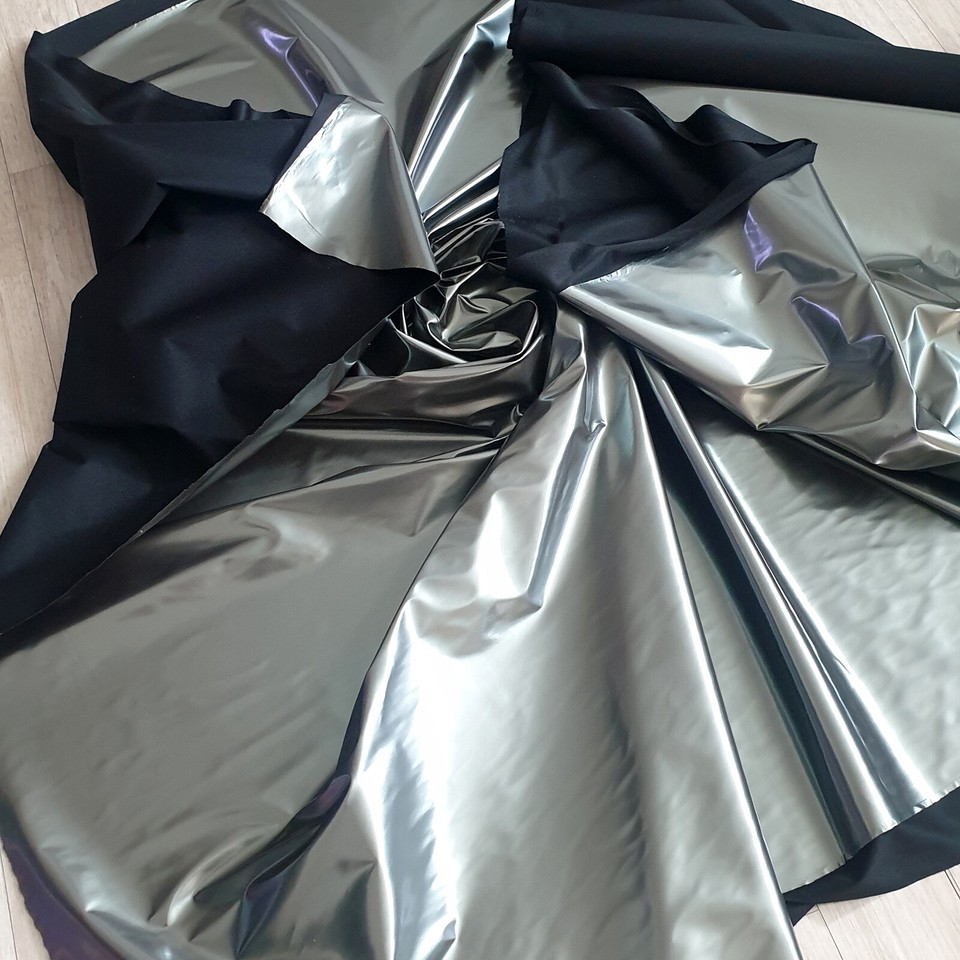 Shiny Metallic PVC Latex Pleather Stretch Fabric Vinyl Bodycon Dress ...