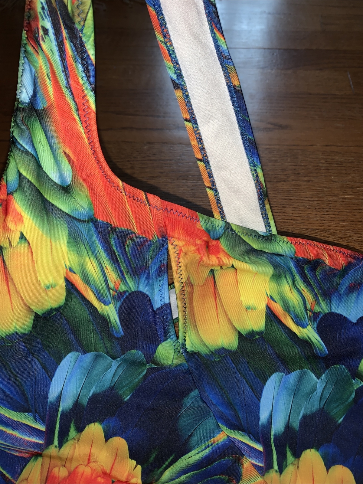 ABS Allen Schwartz Parrot Tie Dye Bathing Suit Swim H… - Gem