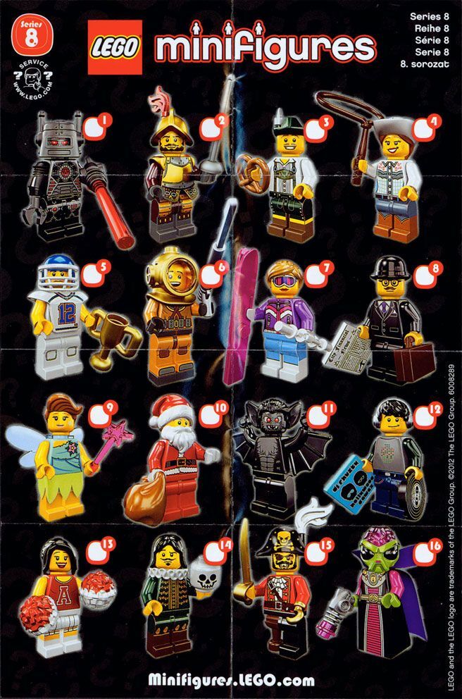 LEGO Collectable Minifigure Series CHOOSE YOUR Checklist Tick Sheet ...