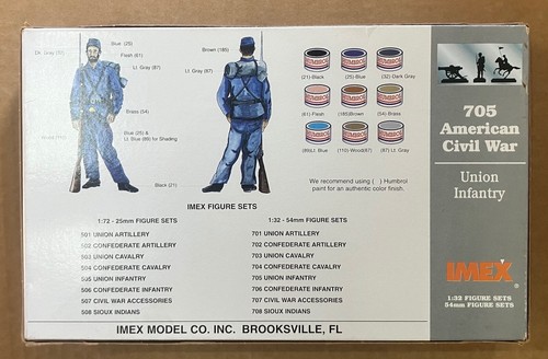 IMEX MODELS 1/32 Civil War Union Infantry No. 705-Made in England 18 ...