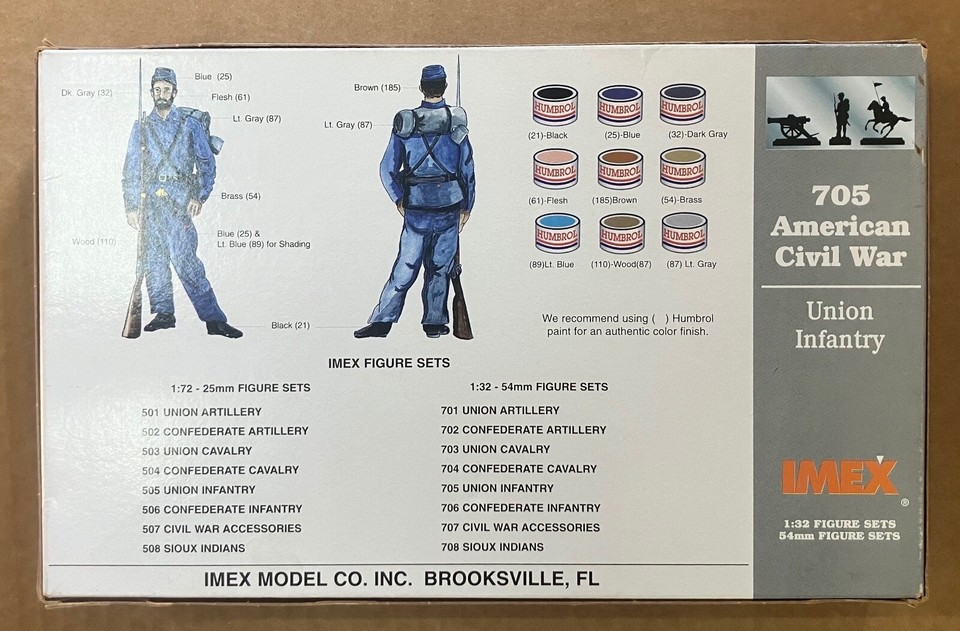 IMEX MODELS 1/32 Civil War Union Infantry No. 705-Made in England 18 ...