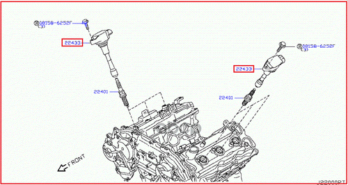 22448-EY00A Nissan Coil assy-ignition 22448EY00A, New Genuine OEM Part ...