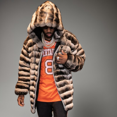 Fashion Chinchilla Jackets Men Real Rex Rabbit Fur Hooded Coats Winter ...