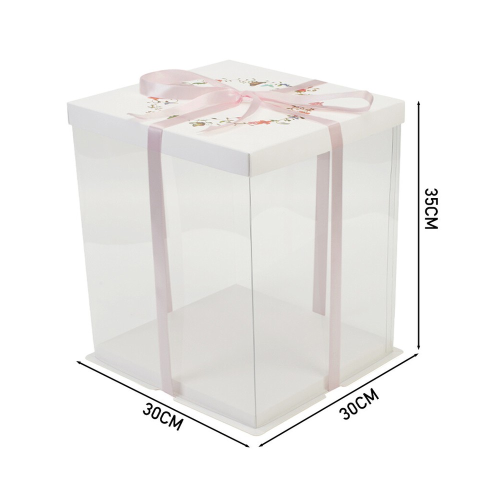 Large Clear PVC Gift Cake Boxes Present Packaging Transparent Box ...