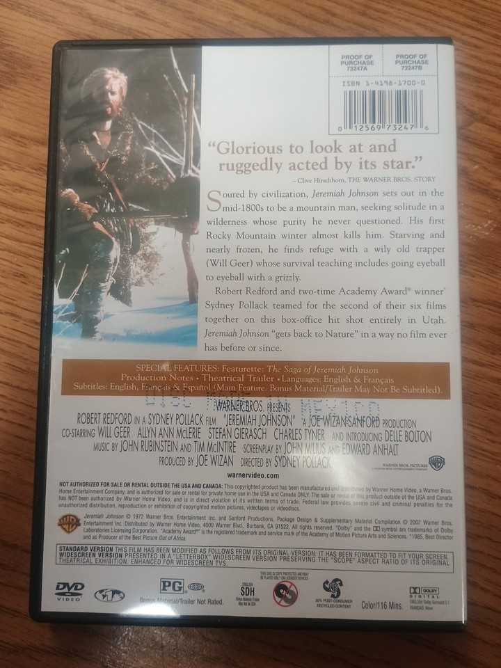 Jeremiah Johnson (DVD 2007, 1972 Robert Redford Film) Nodding Meme Guy ...