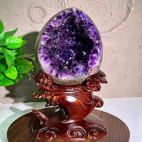 11.19LB High quality Natural Amethyst geode quartz crystal Dinosaur egg ...