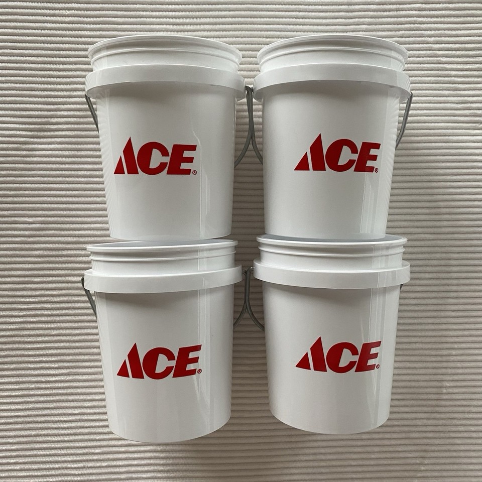 2025 Ace Hardware 3.75" Mini White Ornament Buckets 0.5 Quart SET OF 4 ...